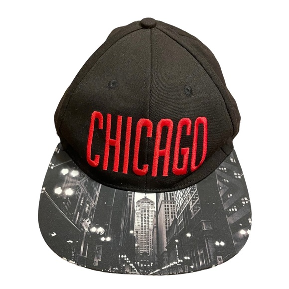 Accessories | Chicago Snapback Hat Embroidered Spell Out Red Black ...
